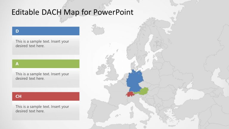 PowerPoint DACH Map with Placeholders - SlideModel