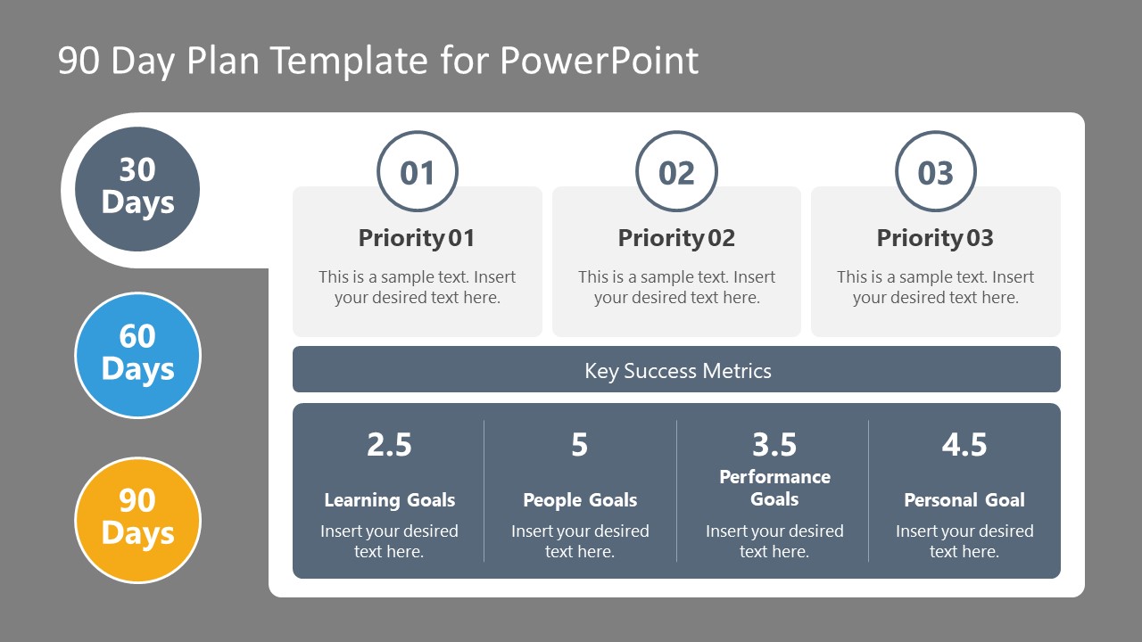 90 Day Plan PowerPoint Template SlideModel