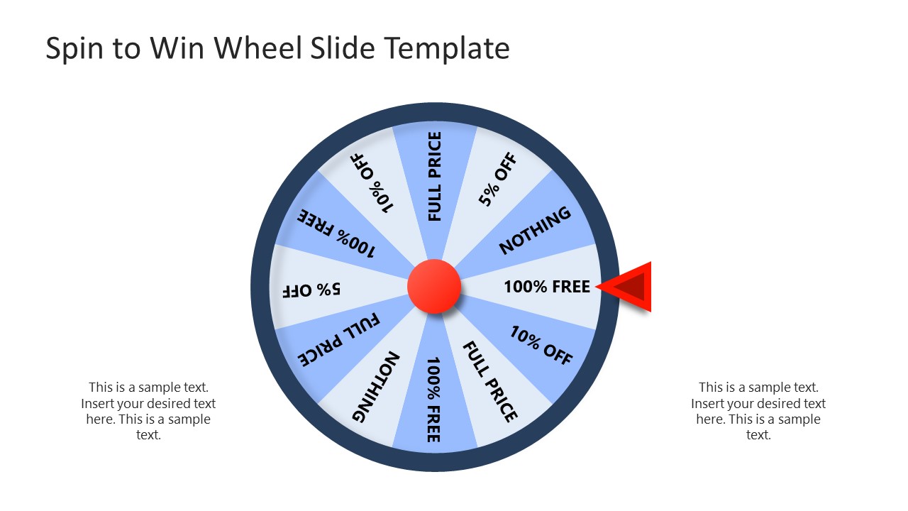 Spin To Win Wheel Slide Template For PowerPoint SlideModel