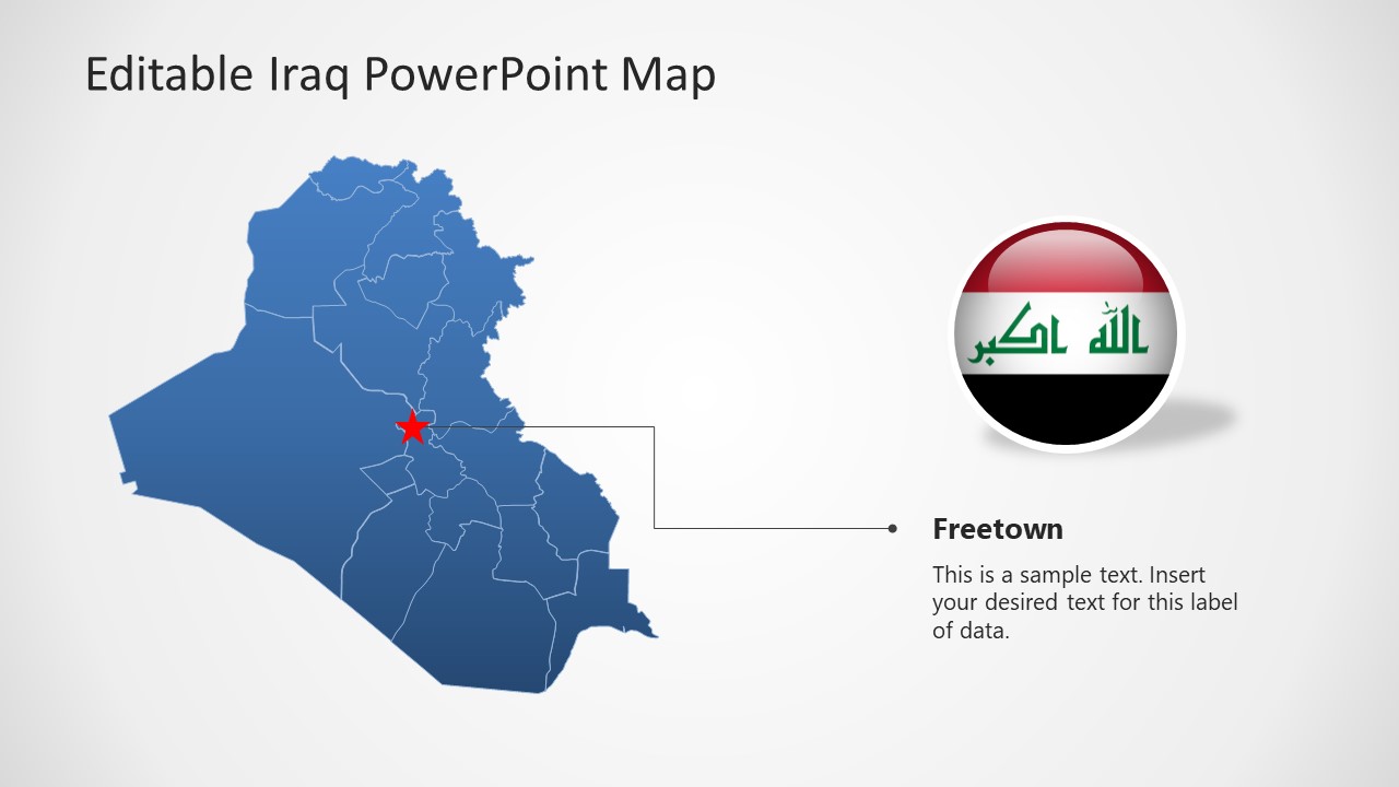 Editable Iraq PowerPoint Map - SlideModel