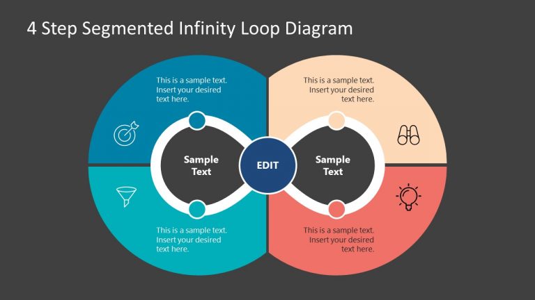 PPT 4 Steps Infinite Loop Flow Diagram - SlideModel