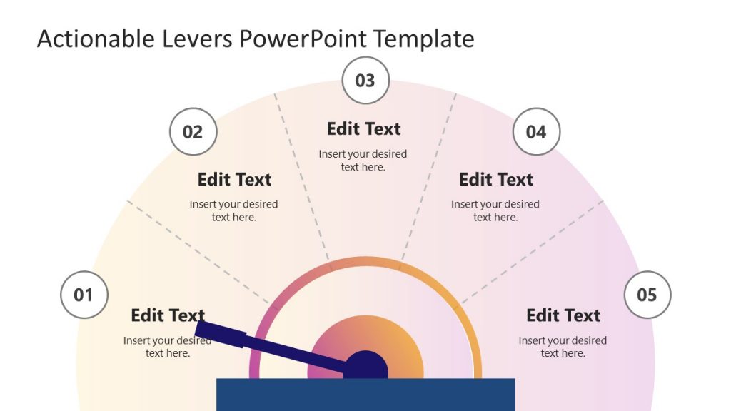 5 Steps Actionable PowerPoint Levers Template - SlideModel