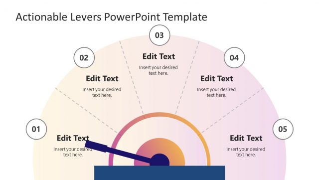 5 Steps Actionable PowerPoint Levers Template - SlideModel
