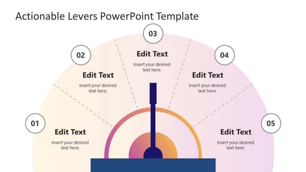 Actionable Levers 5 Steps Diagram Template - SlideModel