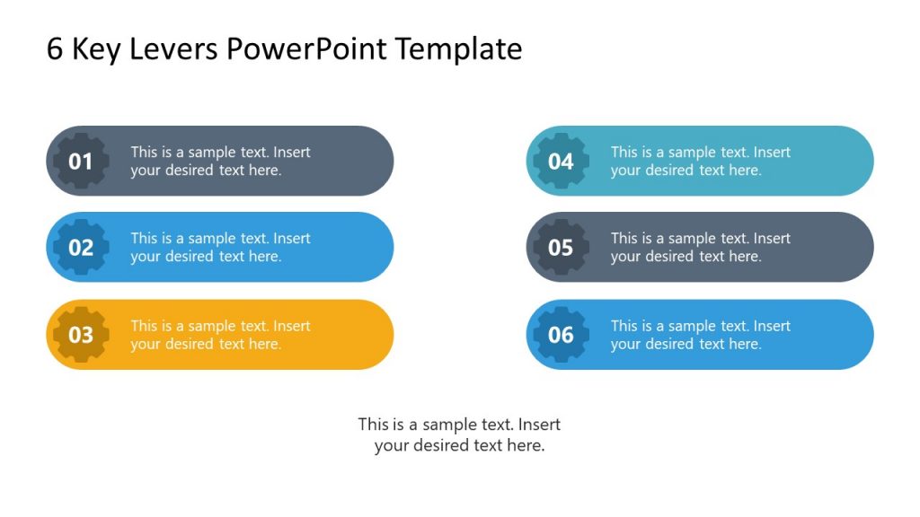 6 Steps Strategy Levers Gear Concept Template - SlideModel