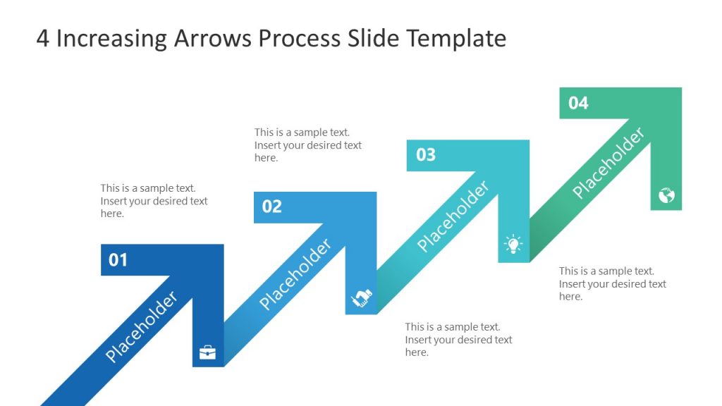 4 Steps Rising Arrow Template PPT - SlideModel