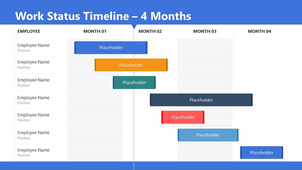 Work Status Timeline 4 Month PPT Roadmap - SlideModel