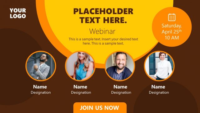 4 Speakers Webinar Cover Slide PowerPoint - SlideModel