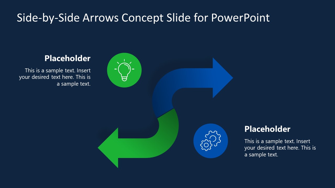 Horizontal Side-by-Side Arrow Concept Slide Template for PowerPoint ...