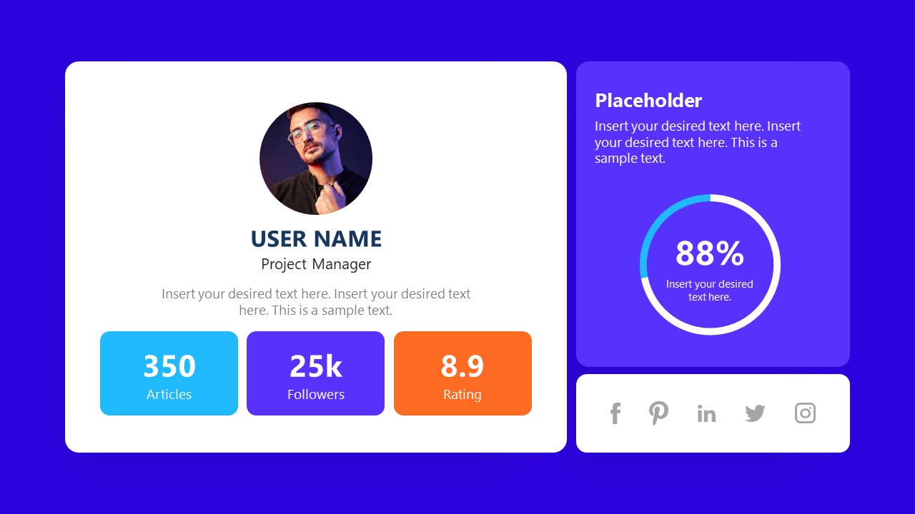 Person Profile Dashboard Template for PowerPoint - SlideModel