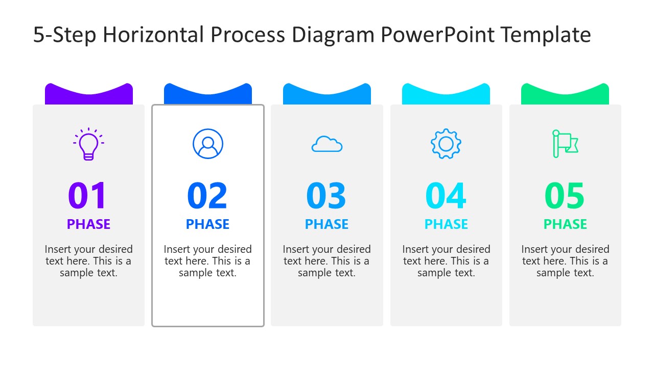 5-Step Horizontal Process Diagram PowerPoint Template - SlideModel