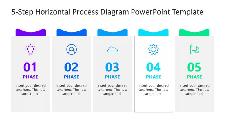 Horizontal Process Diagram Template Step 4 - SlideModel