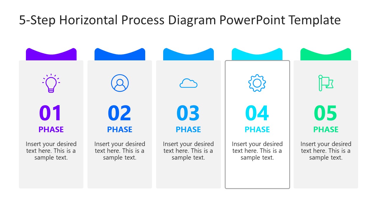 5-Step Horizontal Process Diagram PowerPoint Template - SlideModel