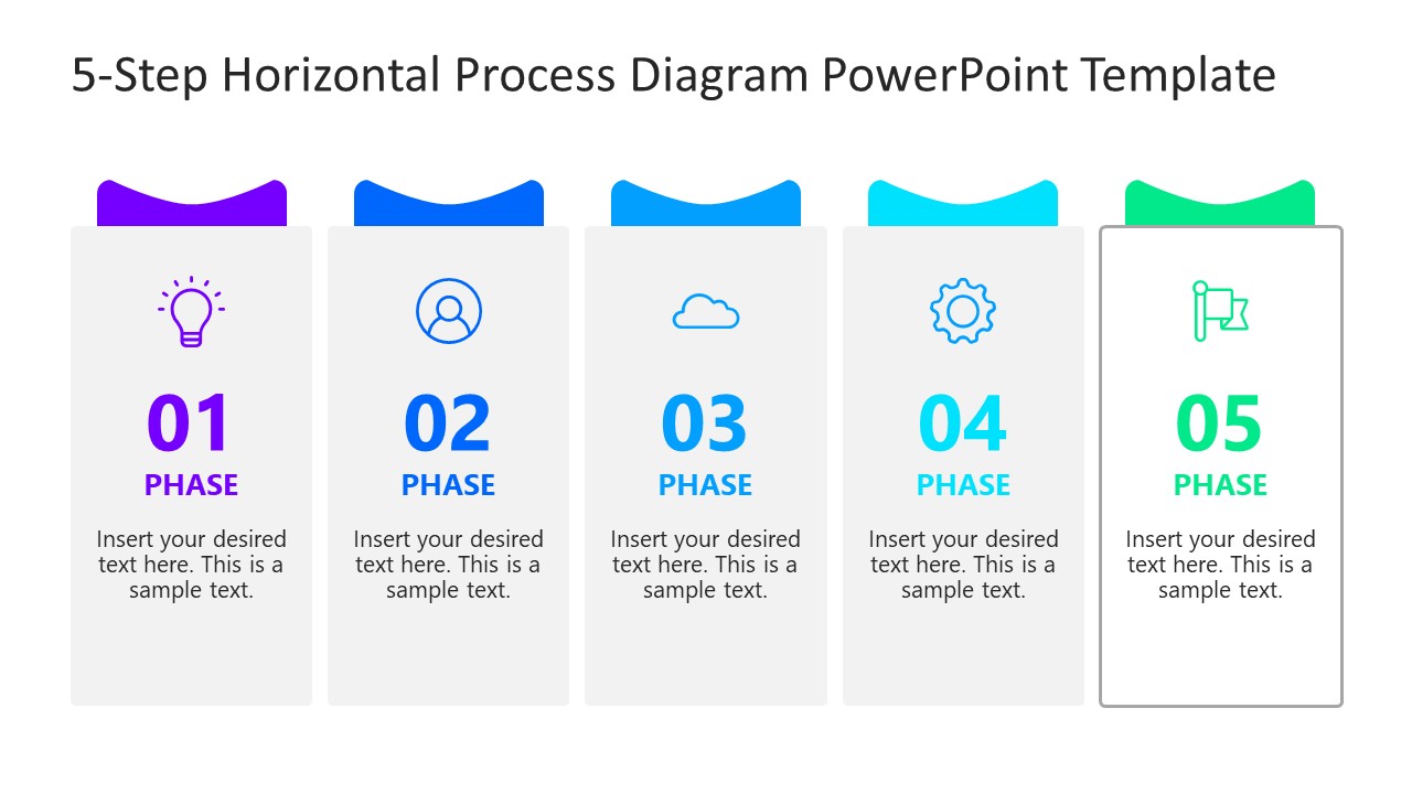 5-Step Horizontal Process Diagram PowerPoint Template - SlideModel