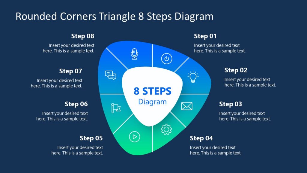 PowerPoint Rounded Corner 8 Steps Diagram Template - SlideModel