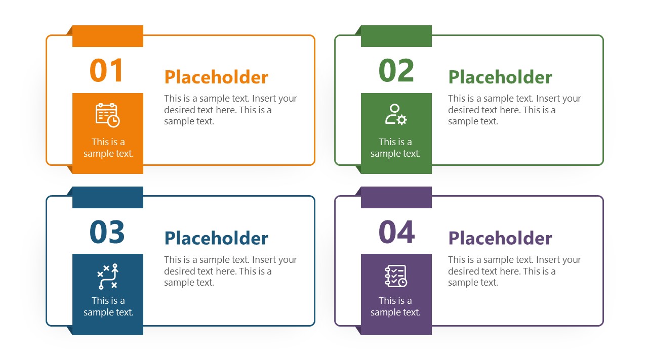 1 To 4 Numbered List Slide Template For PowerPoint SlideModel