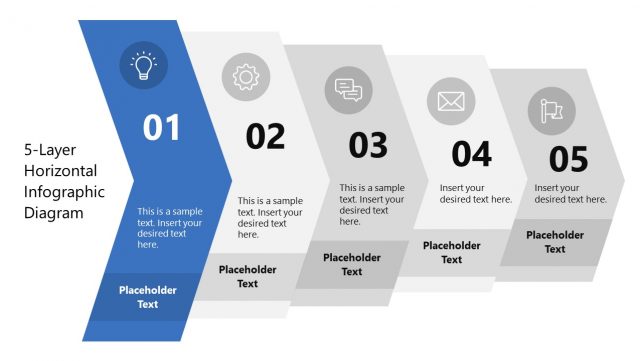 5-Staged Horizontal Infographic Diagram - Highlight on Layer One ...