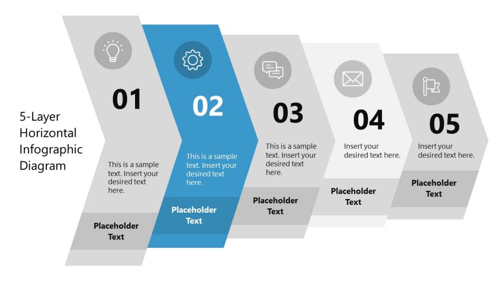 Horizontal Infographic Diagram Template - Colored Arrow for Step Two - SlideModel