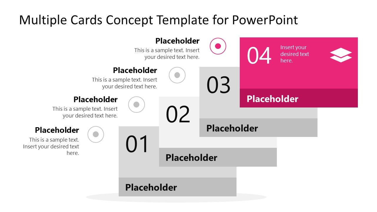 4 Steps Cards Concept PowerPoint Diagram - SlideModel
