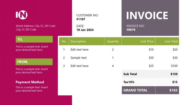 Invoice PowerPoint Layout - SlideModel