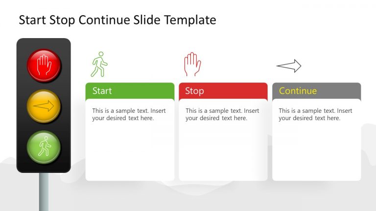 Start Stop Continue Slide PPT Template - SlideModel