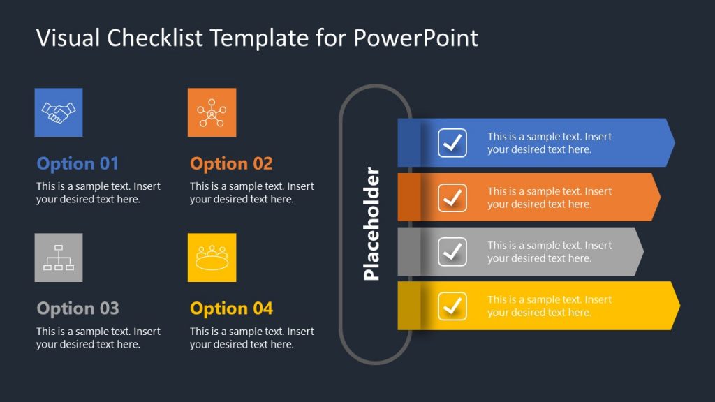 Options and Checklist Design with Black Background - SlideModel