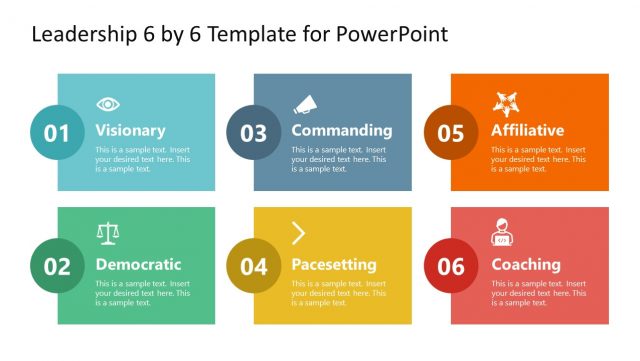 Square Sections Leadership 6 By 6 PPT Slide - SlideModel