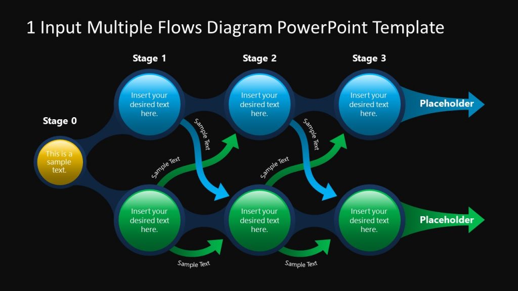 Infographic Flow Diagram for PowerPoint - Black Background - SlideModel