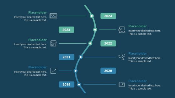 Curved Vertical Timeline PowerPoint Template - SlideModel