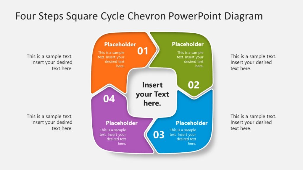 Four Steps Square Cycle Chevron Process Diagram - SlideModel