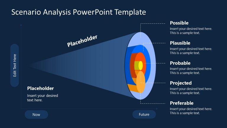 Scenario Analysis Funnel for PowerPoint Presentation - Dark Background ...