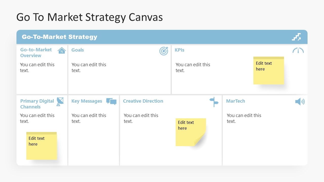 Go To Market Strategy Canvas Template For PowerPoint