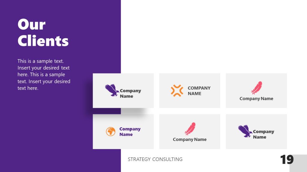 Our Clients Slide for Logos and Titles - SlideModel