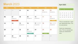 March Month Calendar Slide for PPT - SlideModel
