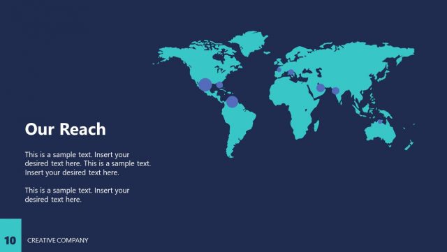 Global Reach Slide with PPT Editable Map - SlideModel