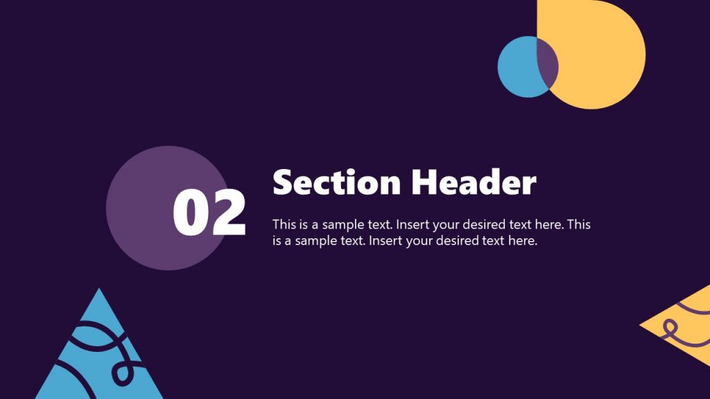 Second Section Header Slide For Business Presentation Template Slidemodel