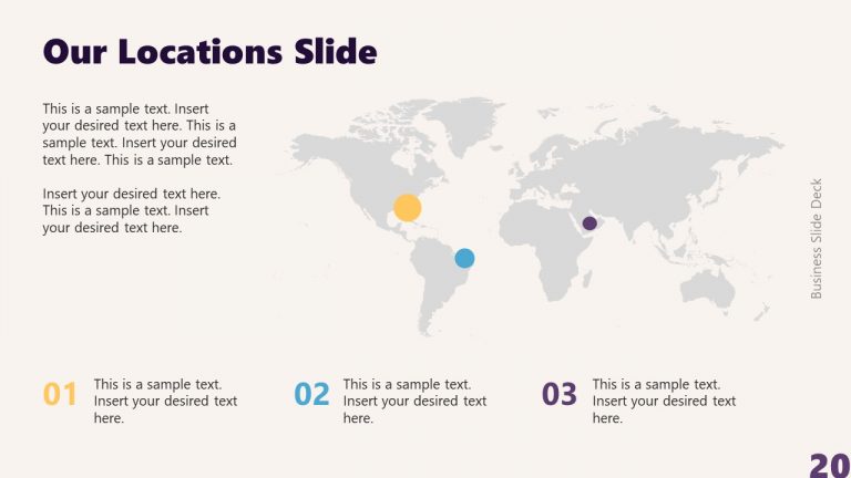 Our Locations Slide with Editable Map - SlideModel