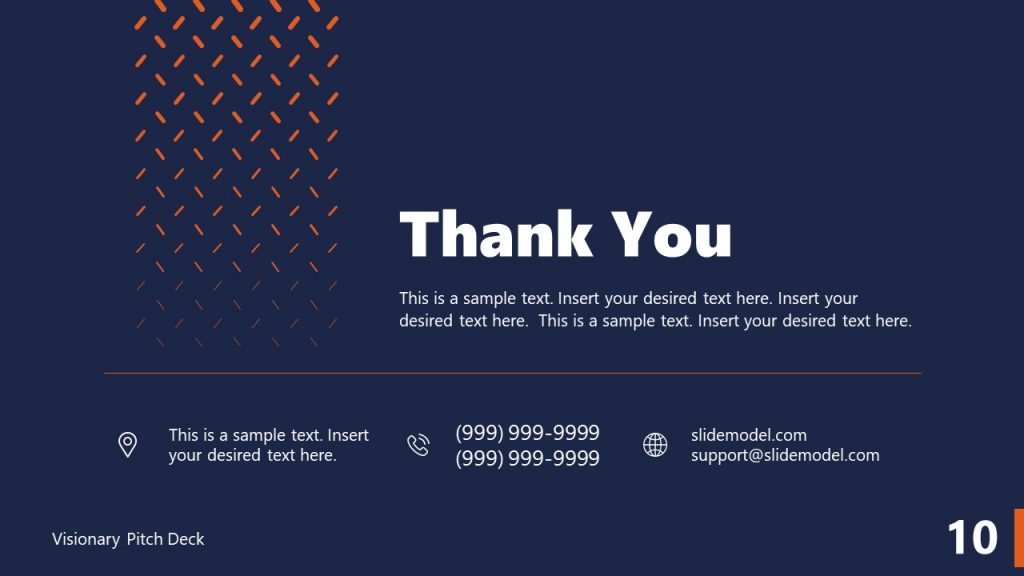Ending Slide for Visionary Pitch Deck Template - SlideModel
