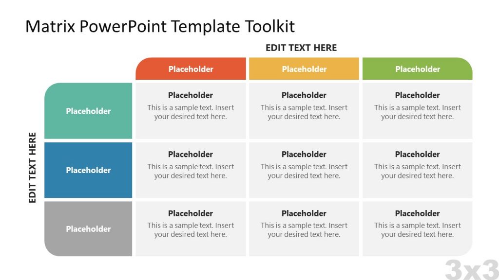 3x3 Matrix Template Slide for PowerPoint - SlideModel