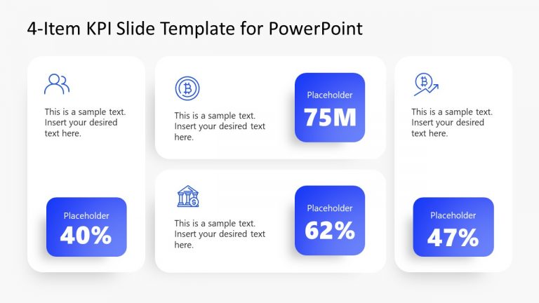 4-Item KPI PowerPoint Slide Template - SlideModel