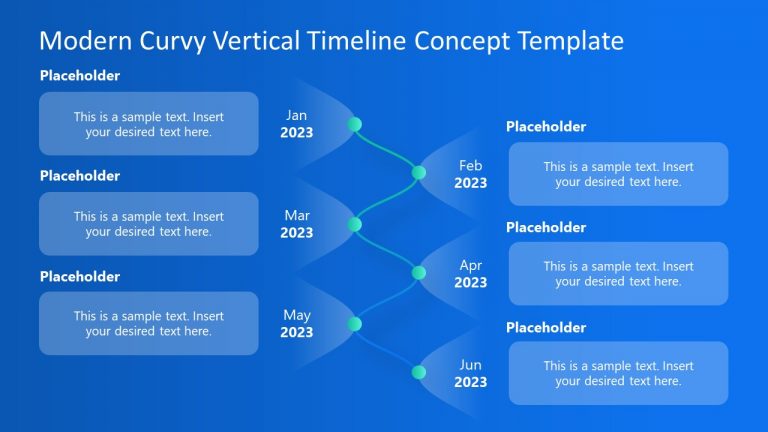 Modern Curvy Vertical Roadmap Concept Template for PPT - SlideModel