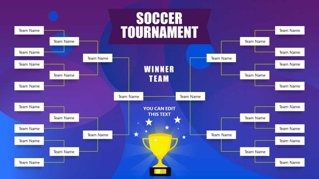 Editable Soccer Tournament Bracket PPT Template - SlideModel