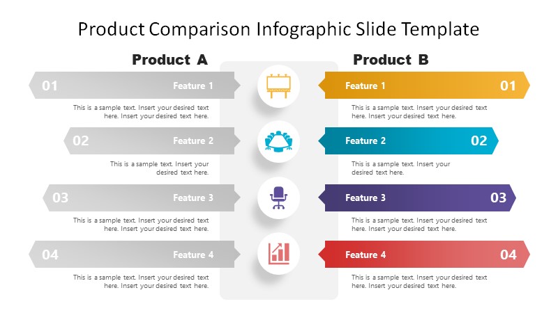 Product Comparison Infographic Slide Template For PowerPoint