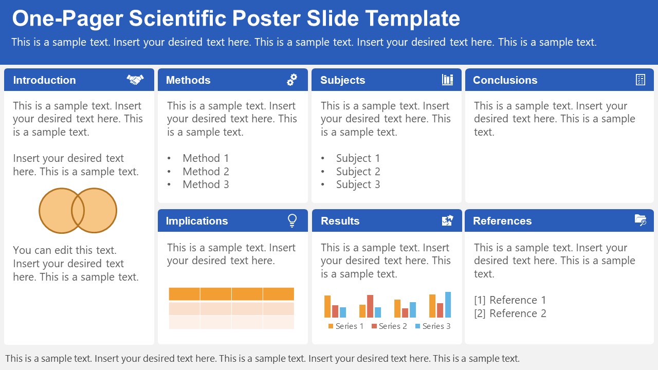 One pager Scientific Poster Template For PowerPoint