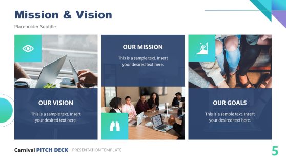 Mission & Vision Slide - Carnival Slide Deck - SlideModel
