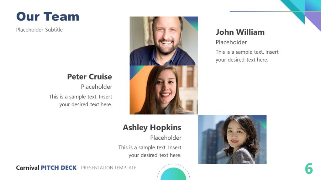 Our Team Slide with Images - Carnival Pitch Deck PPT Template - SlideModel