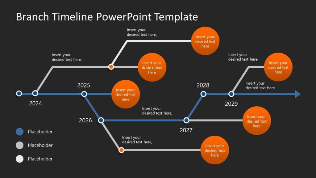 Editable Branch Timeline PowerPoint Template - SlideModel