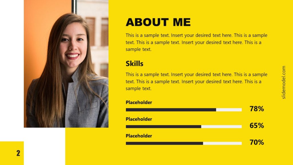 About Me Slide Design for Job Search Presentation - SlideModel