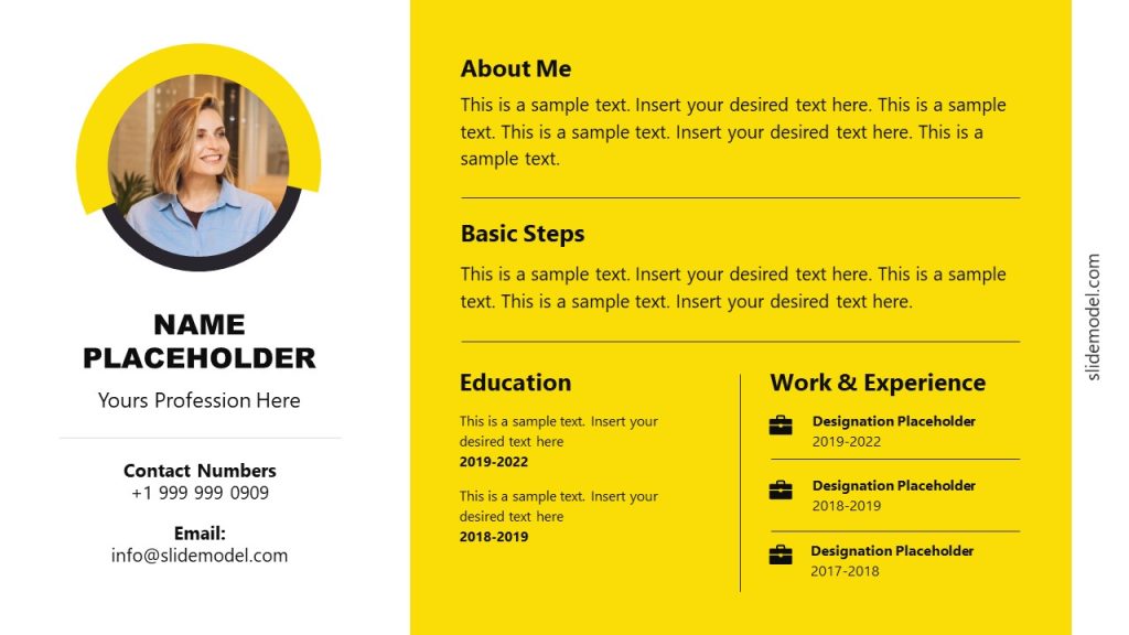Profile Presentation Slide Template - Job Search PPT - SlideModel
