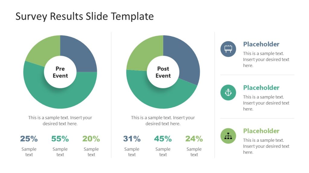 Survey Results Template Slide with Two Circular Shapes - SlideModel